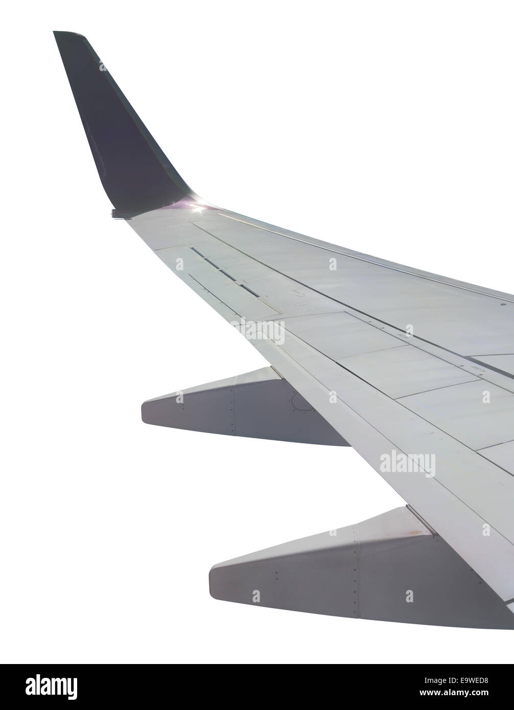 Airplane wing view from window with clipping path included Stock Photo ...