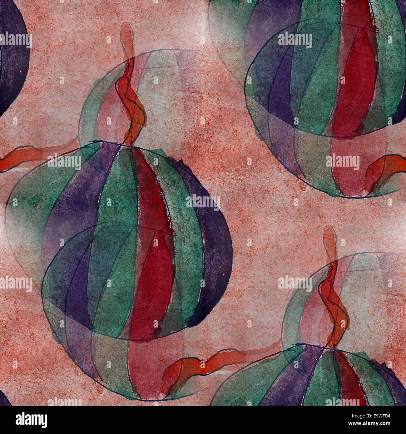 artist seamless brown, green cubism abstwatercolor wallpaper ba Stock ...