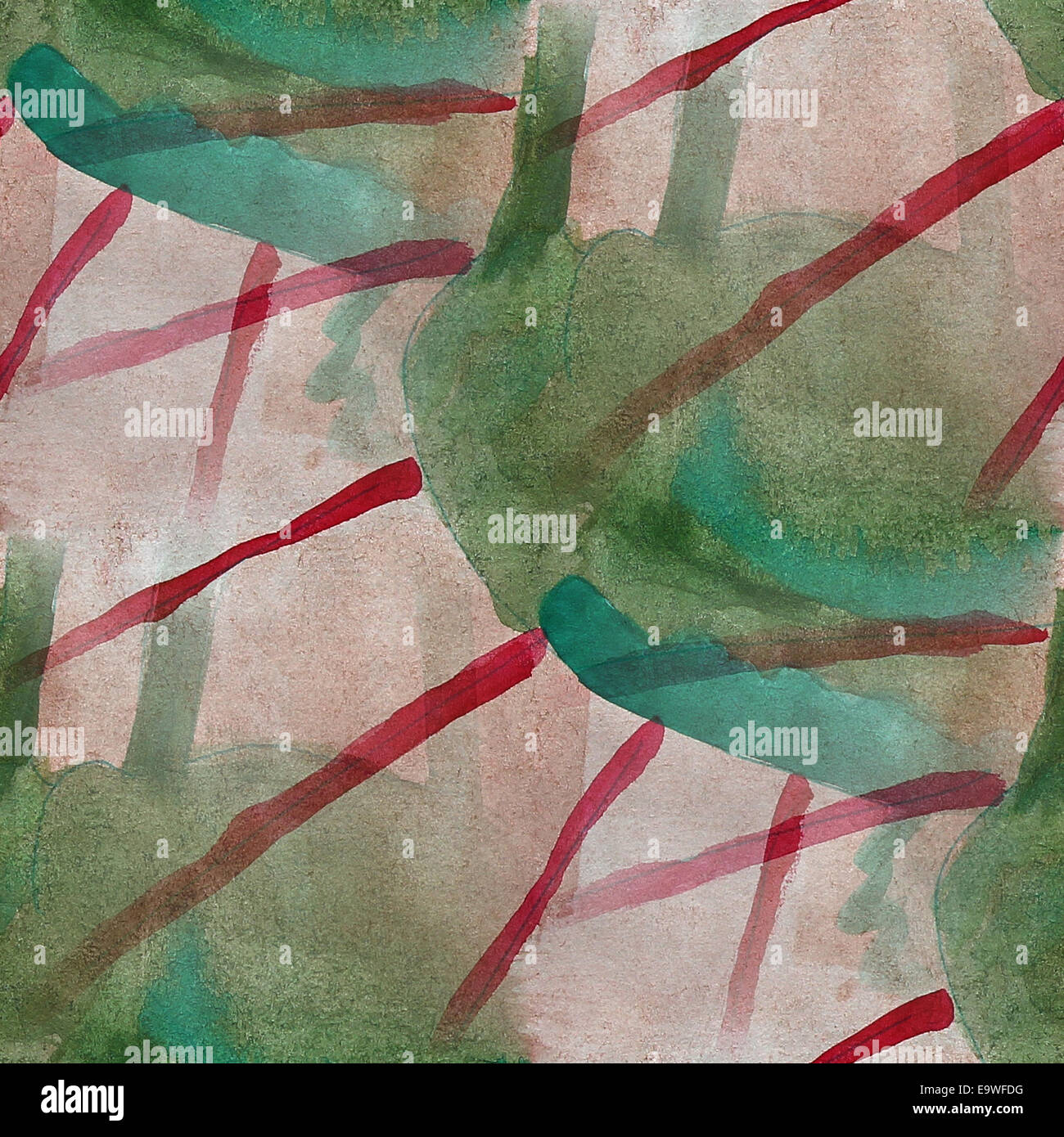 artist seamless red, green cubism abstwatercolor wallpaper back Stock ...