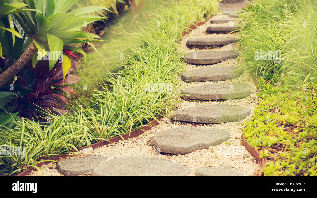 Beautiful Garden Path Stock Photo - Alamy