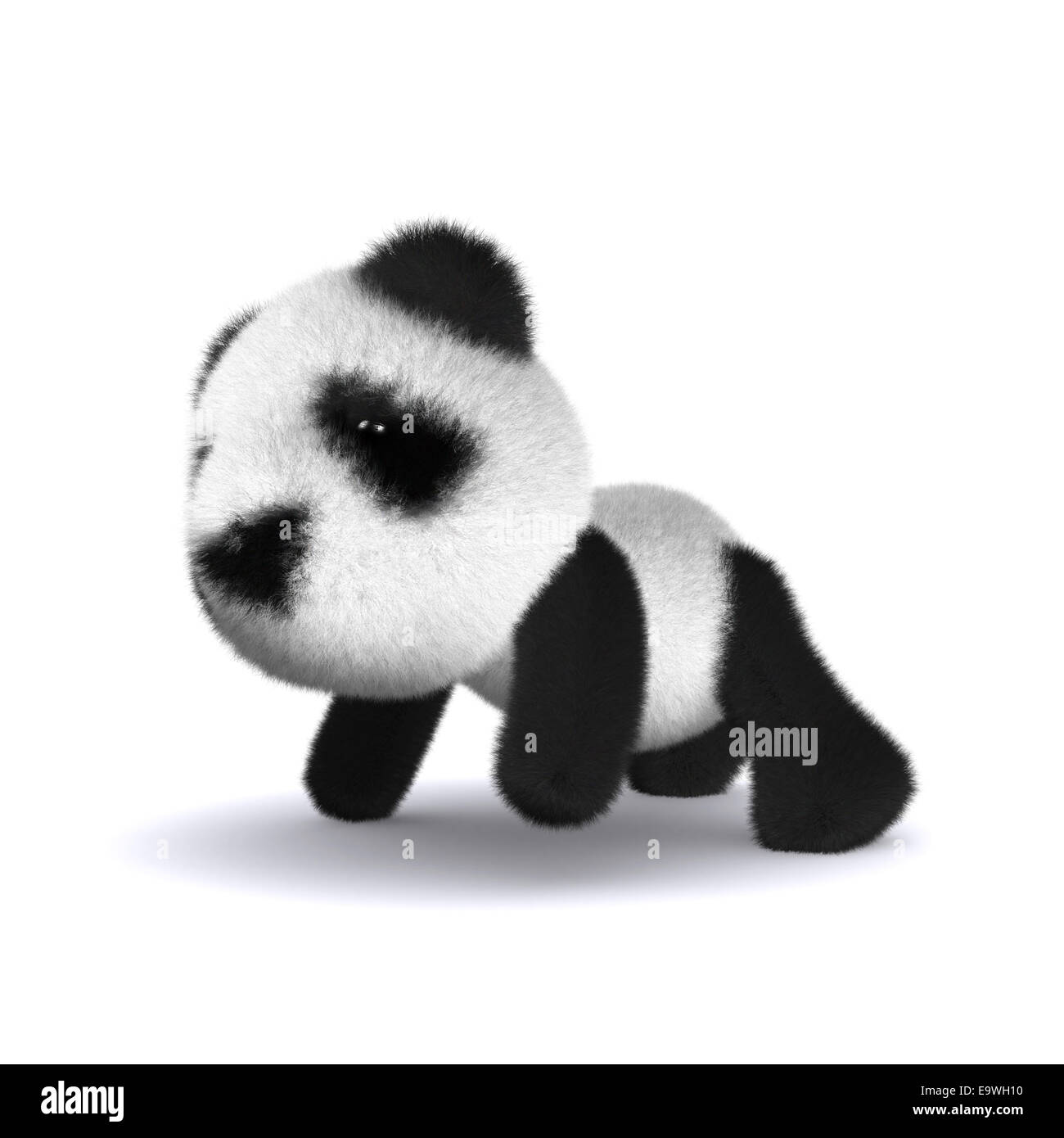 3d render of a panda bear crawling on the floor Stock Photo - Alamy
