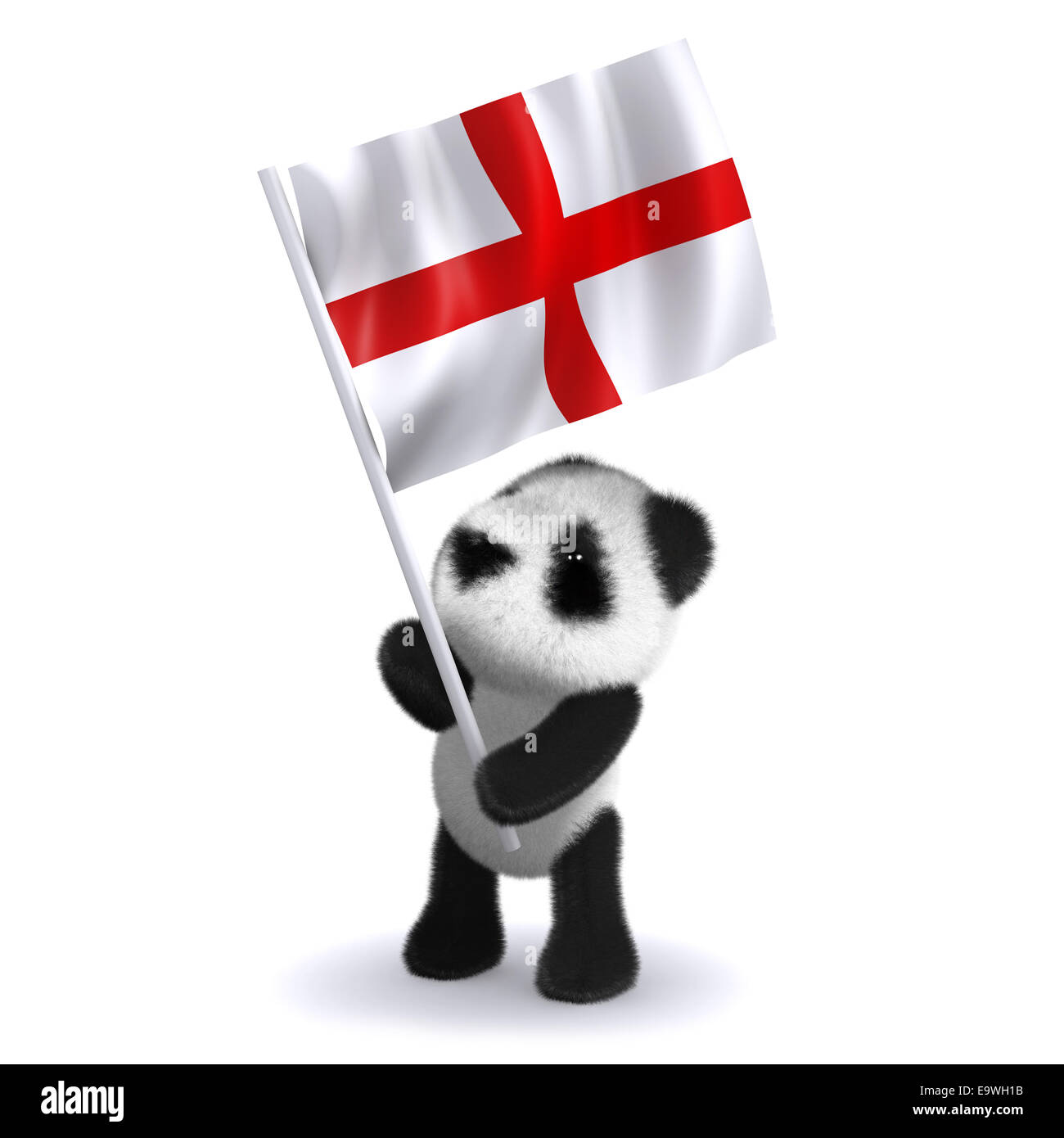 3d render of a panda bear holding an English flag Stock Photo - Alamy