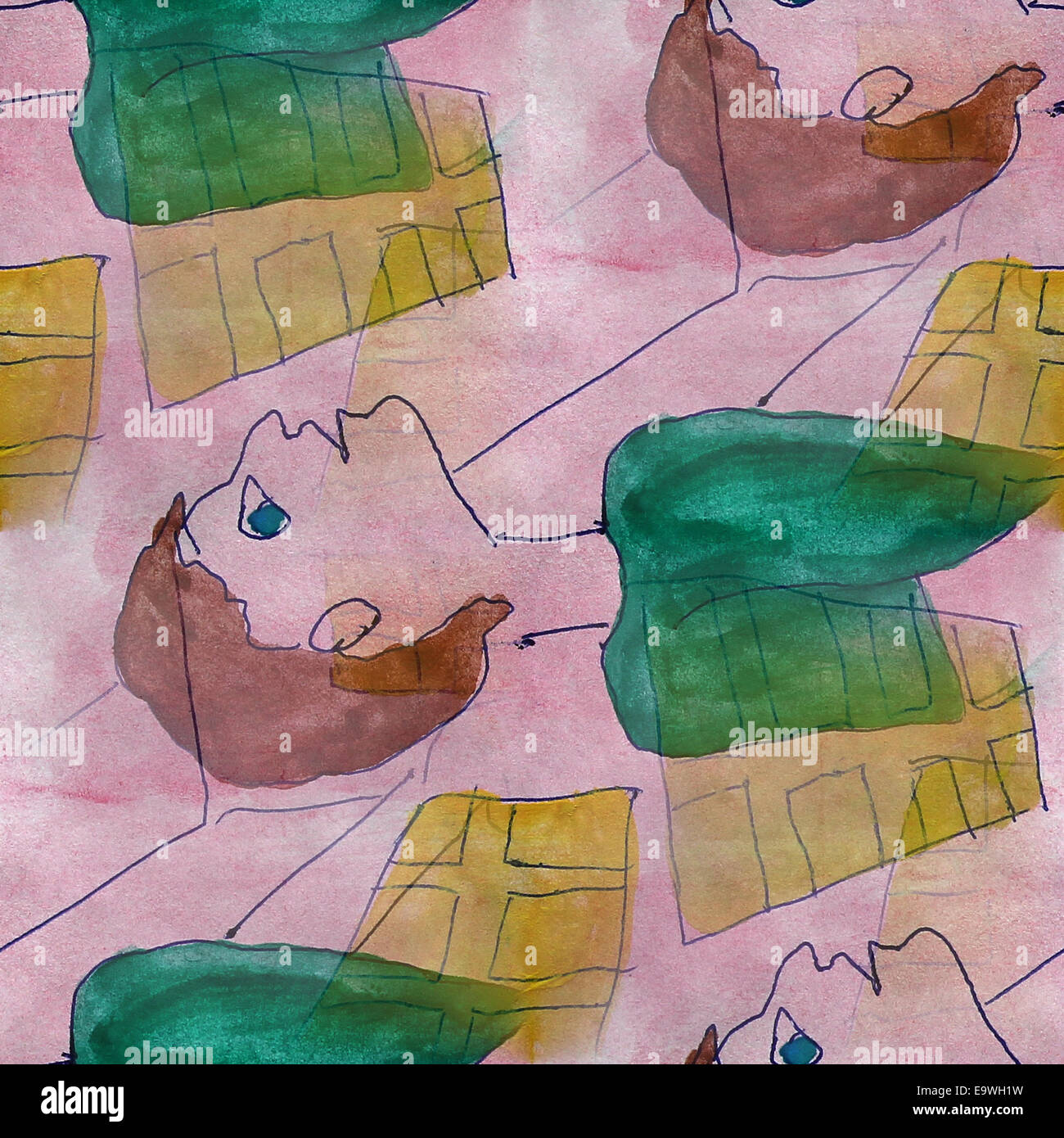 frame picture palette green, brown, yellow graphic seamless st Stock ...