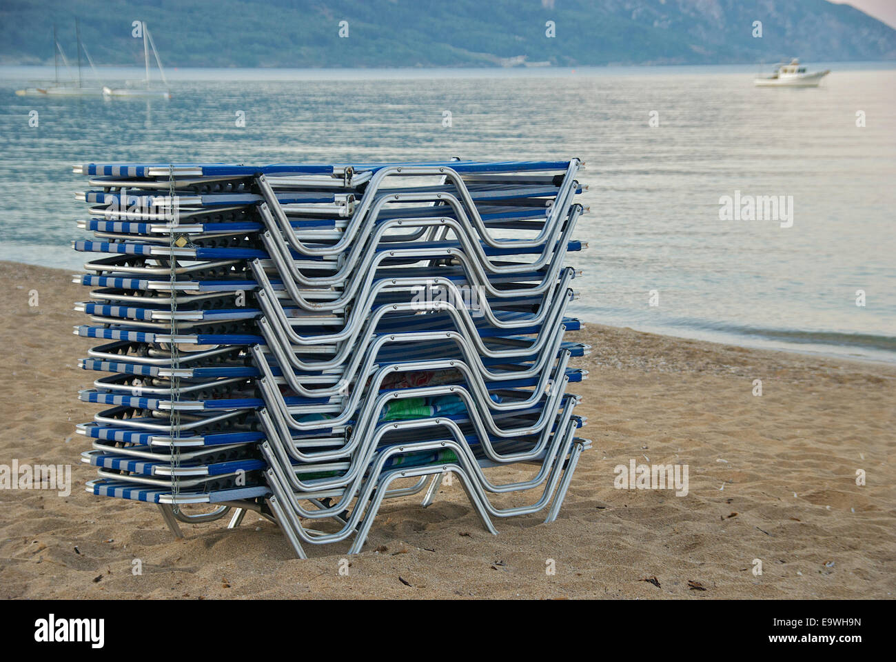Stacked sunbeds hi-res stock photography and images - Alamy