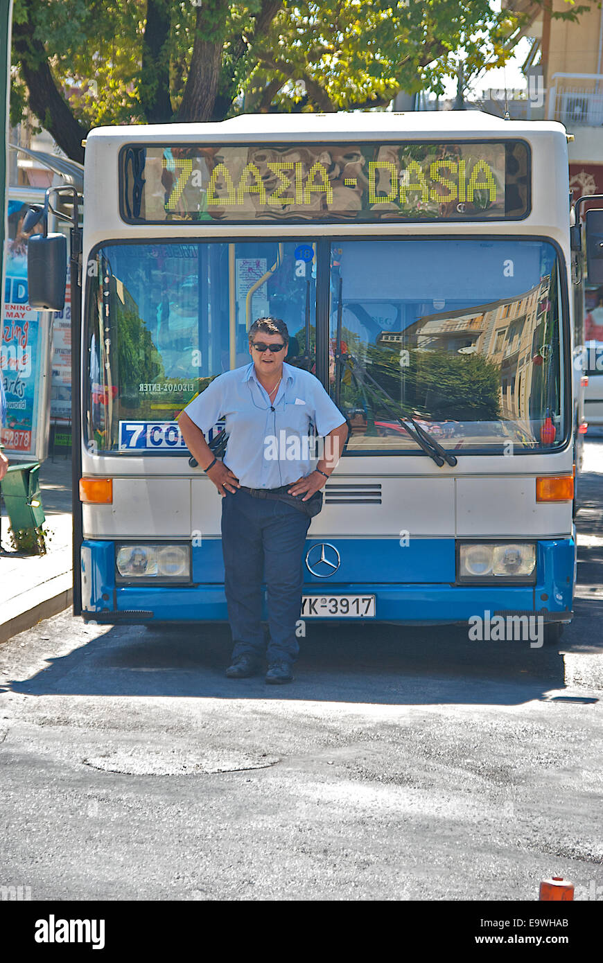 Greek bus driver Stock Photo - Alamy