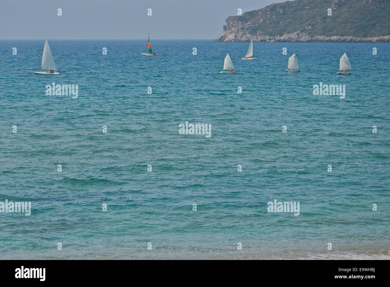 Small sailing boats at sea Stock Photo - Alamy