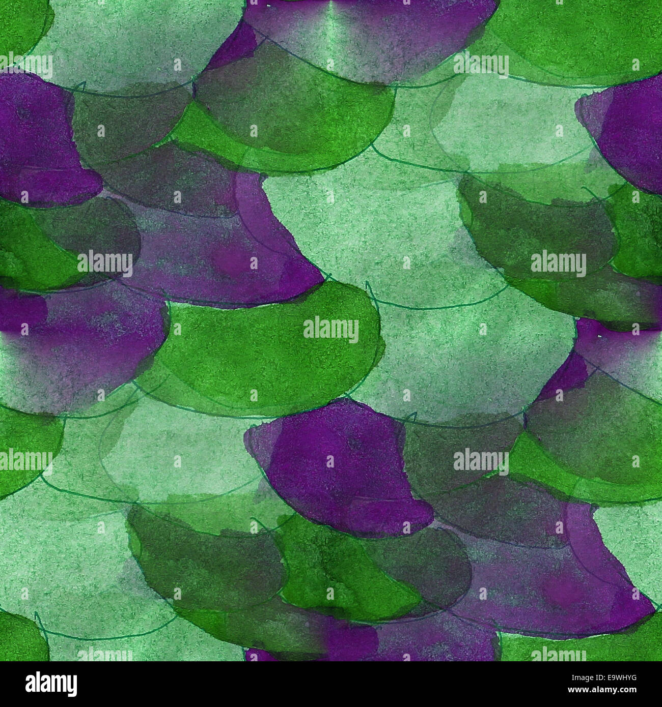 seamless pattern green, violet watercolor texture background wa Stock ...