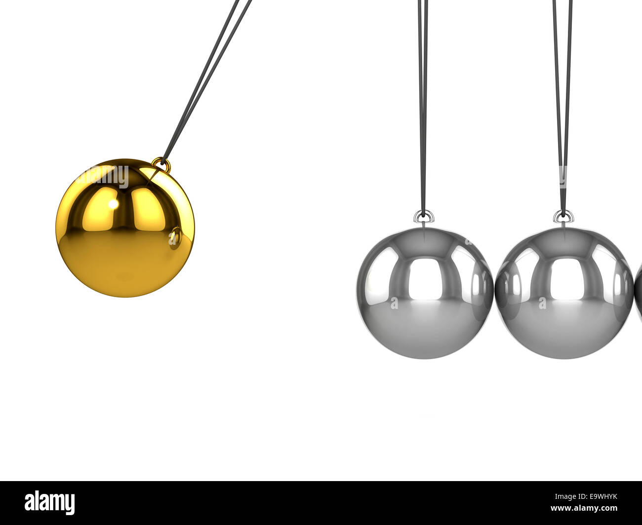 3d render of a Newtons Cradle in motion Stock Photo - Alamy