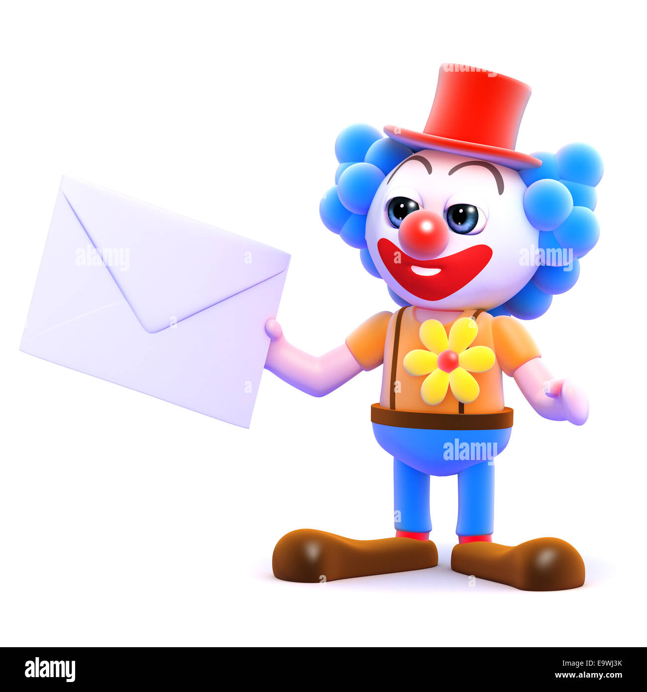 3d render of a clown holding an envelope Stock Photo - Alamy