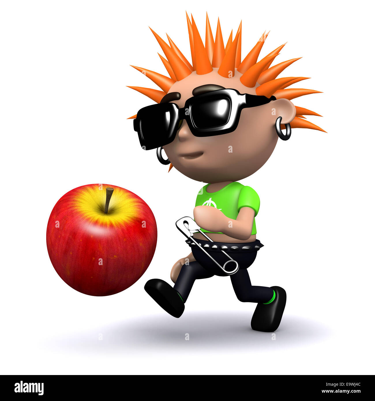 Apple character retro cartoon Cut Out Stock Images & Pictures - Alamy