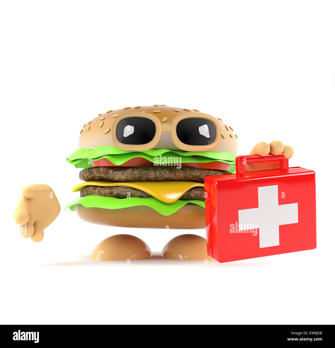 3d render beef burger holding hi-res stock photography and images - Alamy