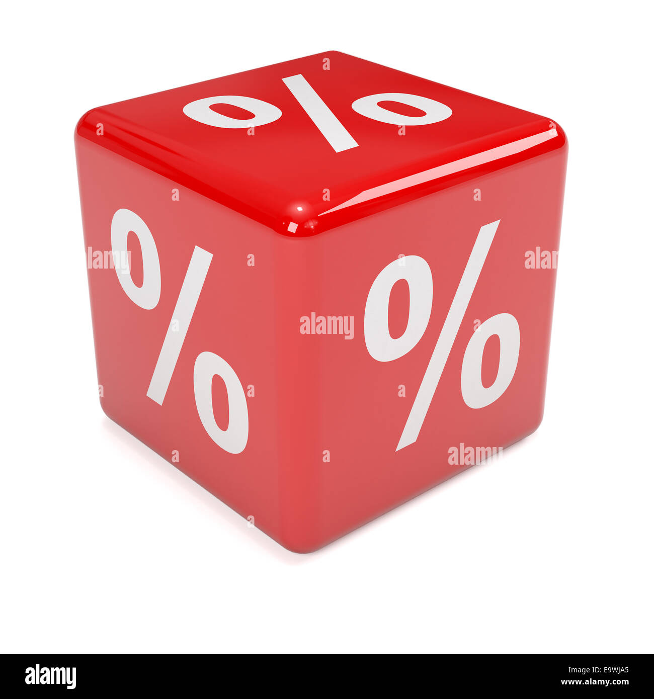 3d render of a red dice marked with percentage sign Stock Photo - Alamy