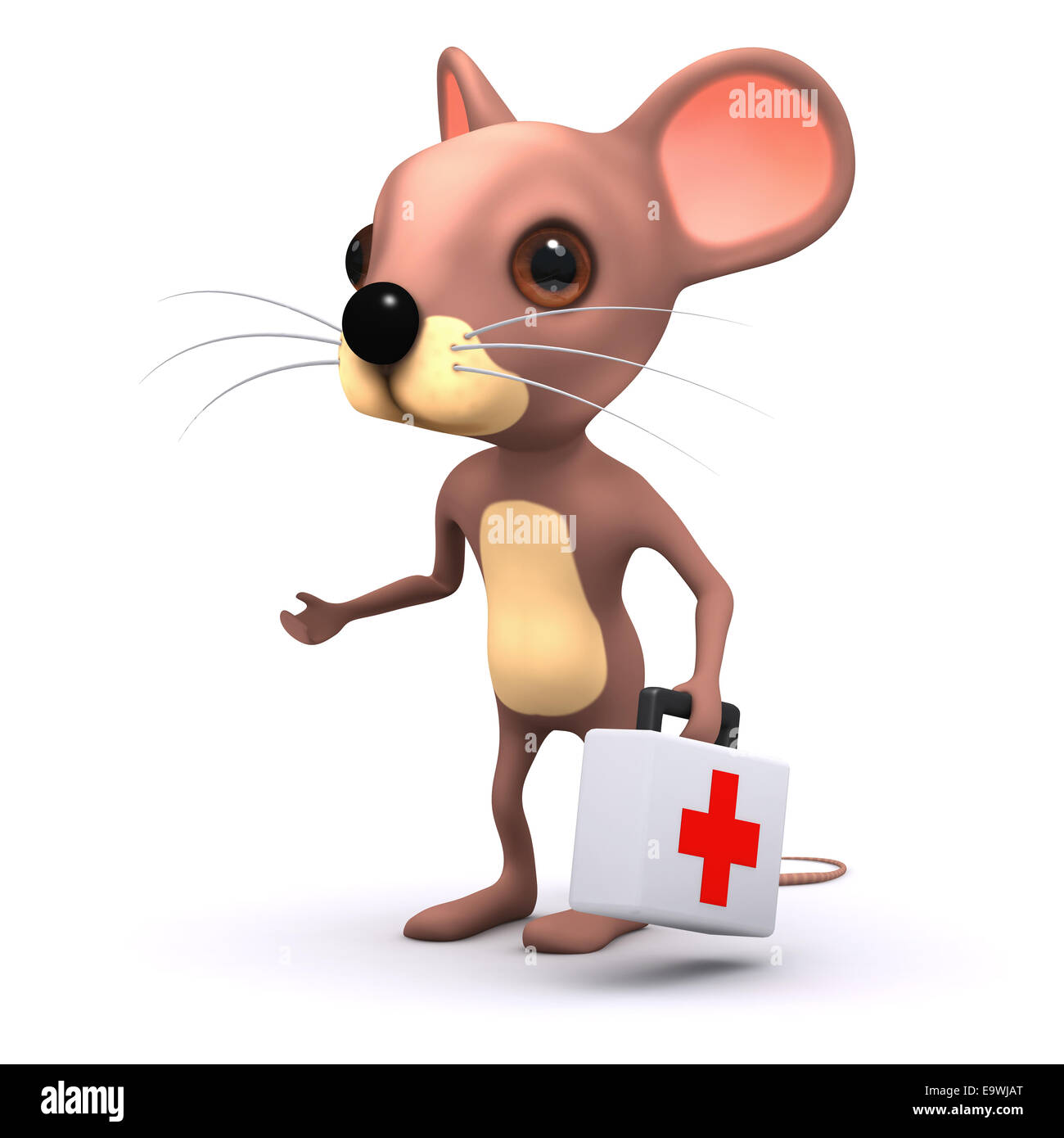 3d render of a mouse with a first aid kit Stock Photo - Alamy