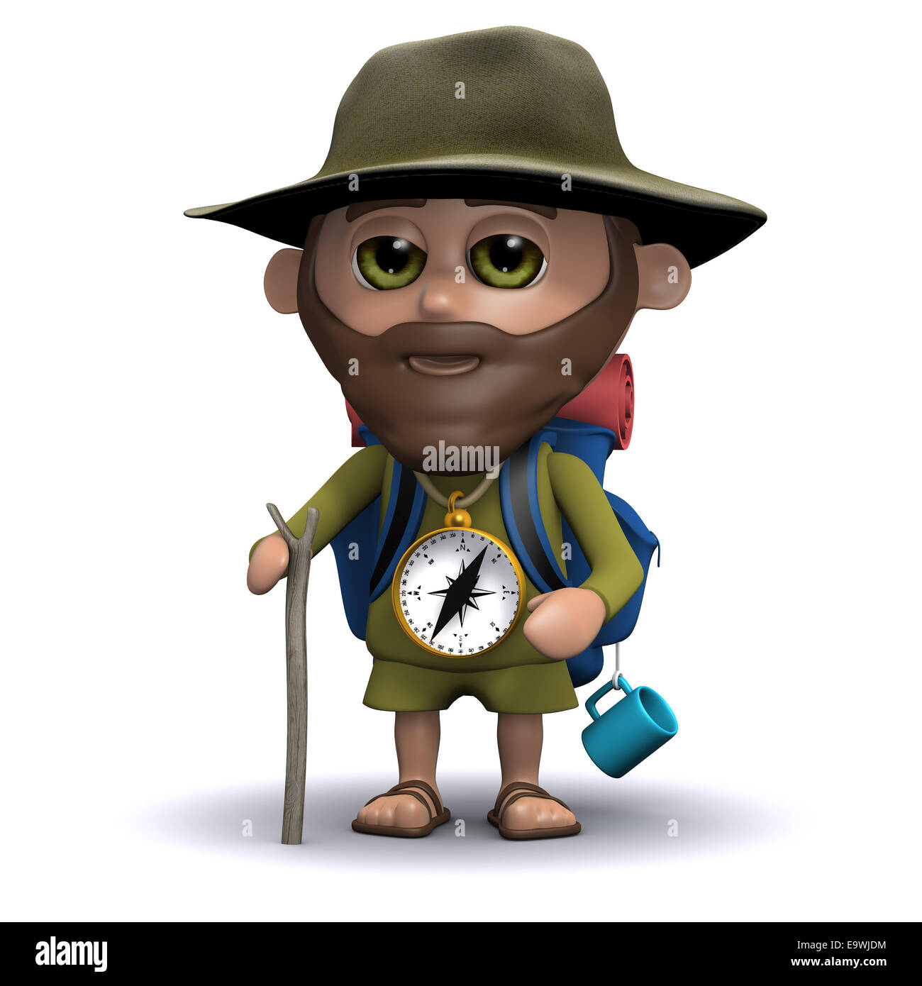 3d render of an explorer standing ready for adventure Stock Photo - Alamy