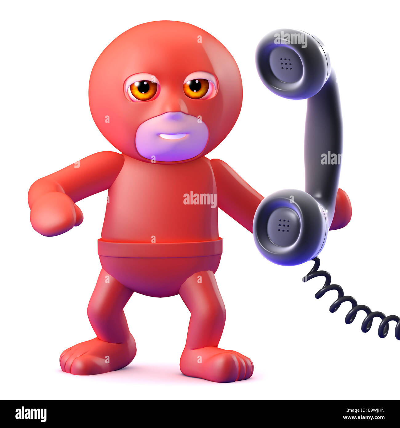 3d render of a superhero holding a telephone handset Stock Photo - Alamy