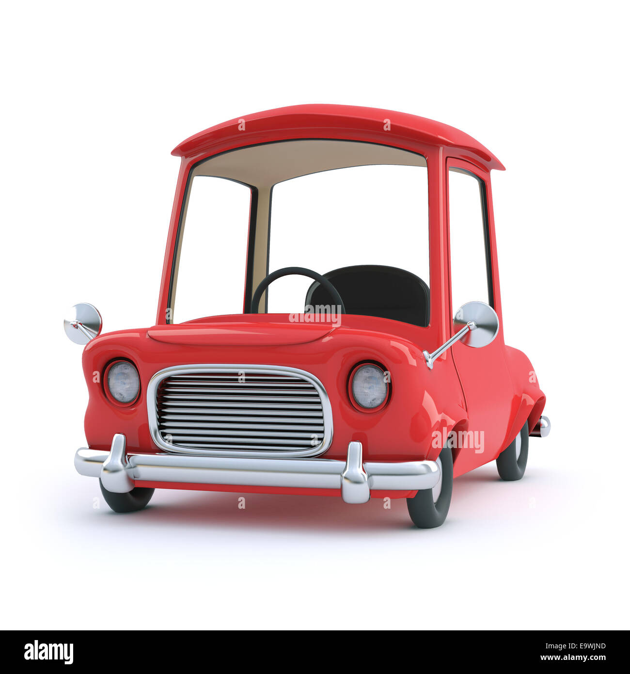 3d render of a red cartoon car from the front Stock Photo - Alamy