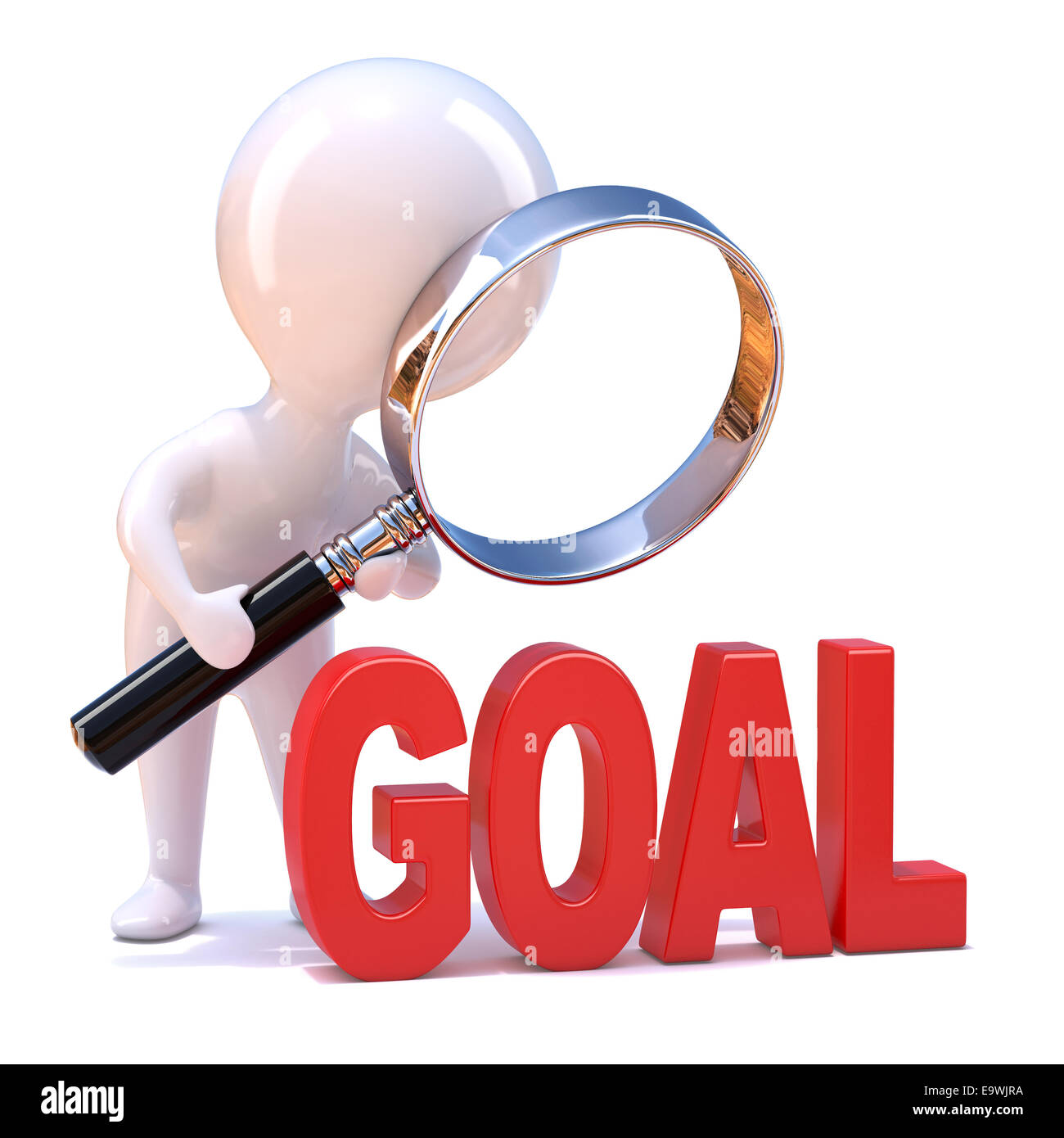 3d render little man magnifying hi-res stock photography and images - Alamy