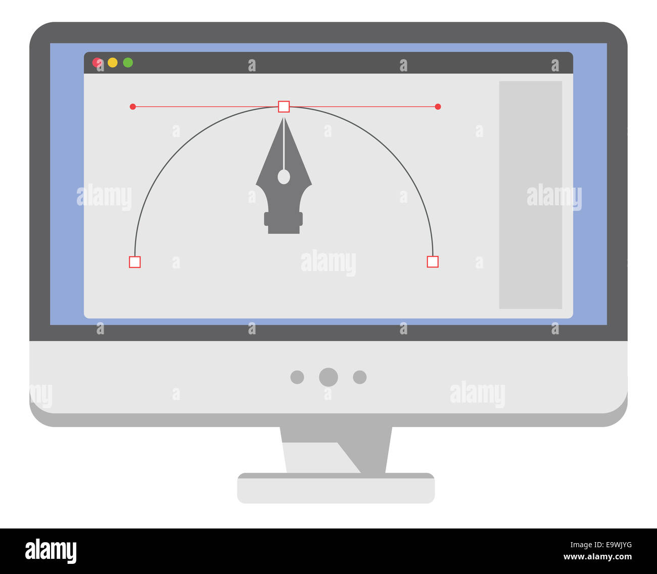 Vector bezier curve pen tool on screen of personal computer Stock Photo ...