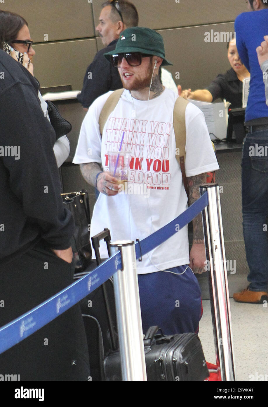 Rapper Mac Miller at Los Angeles International Airport (LAX) Featuring ...