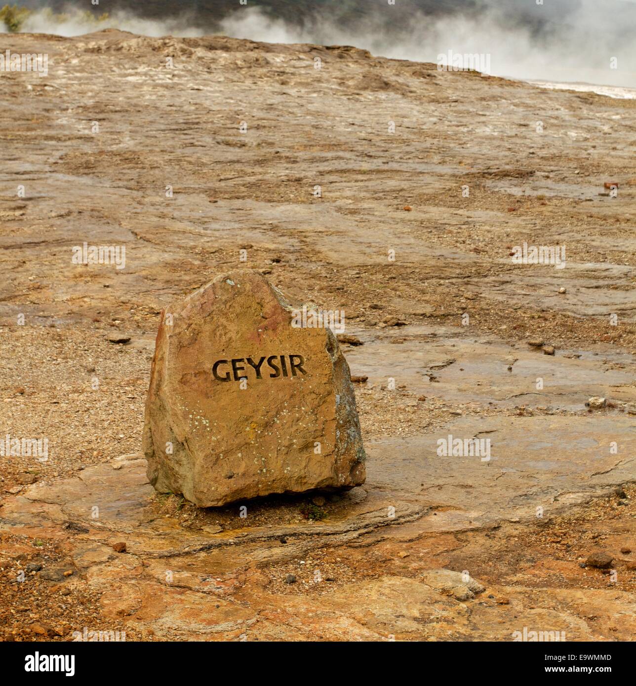 Geysir sign in Iceland Stock Photo - Alamy