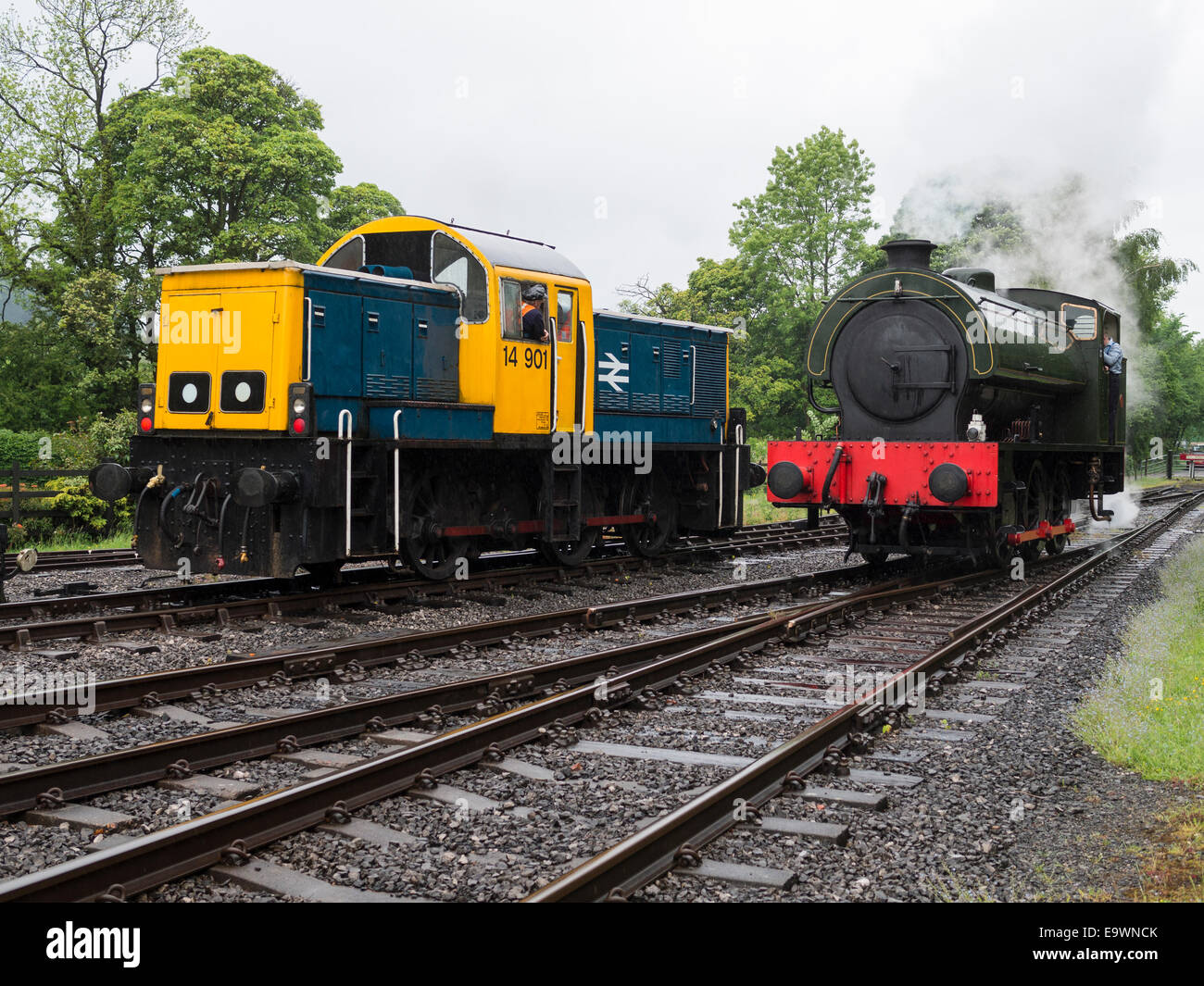 A vintage diesel powered locomotive engine at Peak Rail Steam ...
