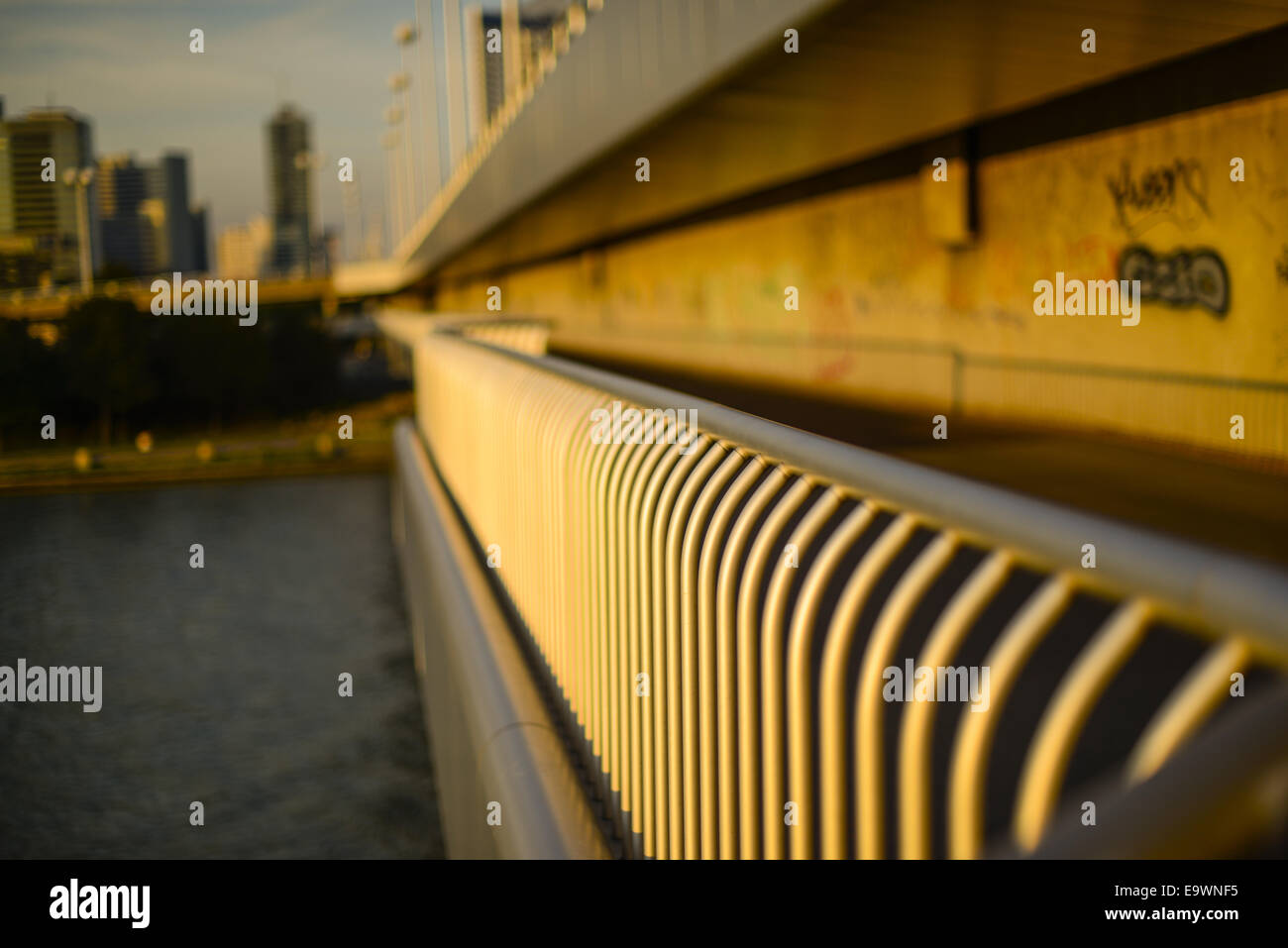 Urban Vienna, brigde Reichsbruecke, Austria, Vienna, Danube City Stock ...