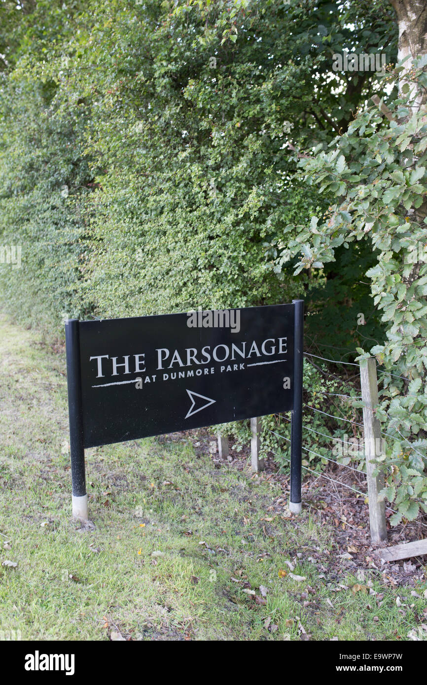 The sign of the entrance to the Parsonage near Stirling, Scotland Stock ...
