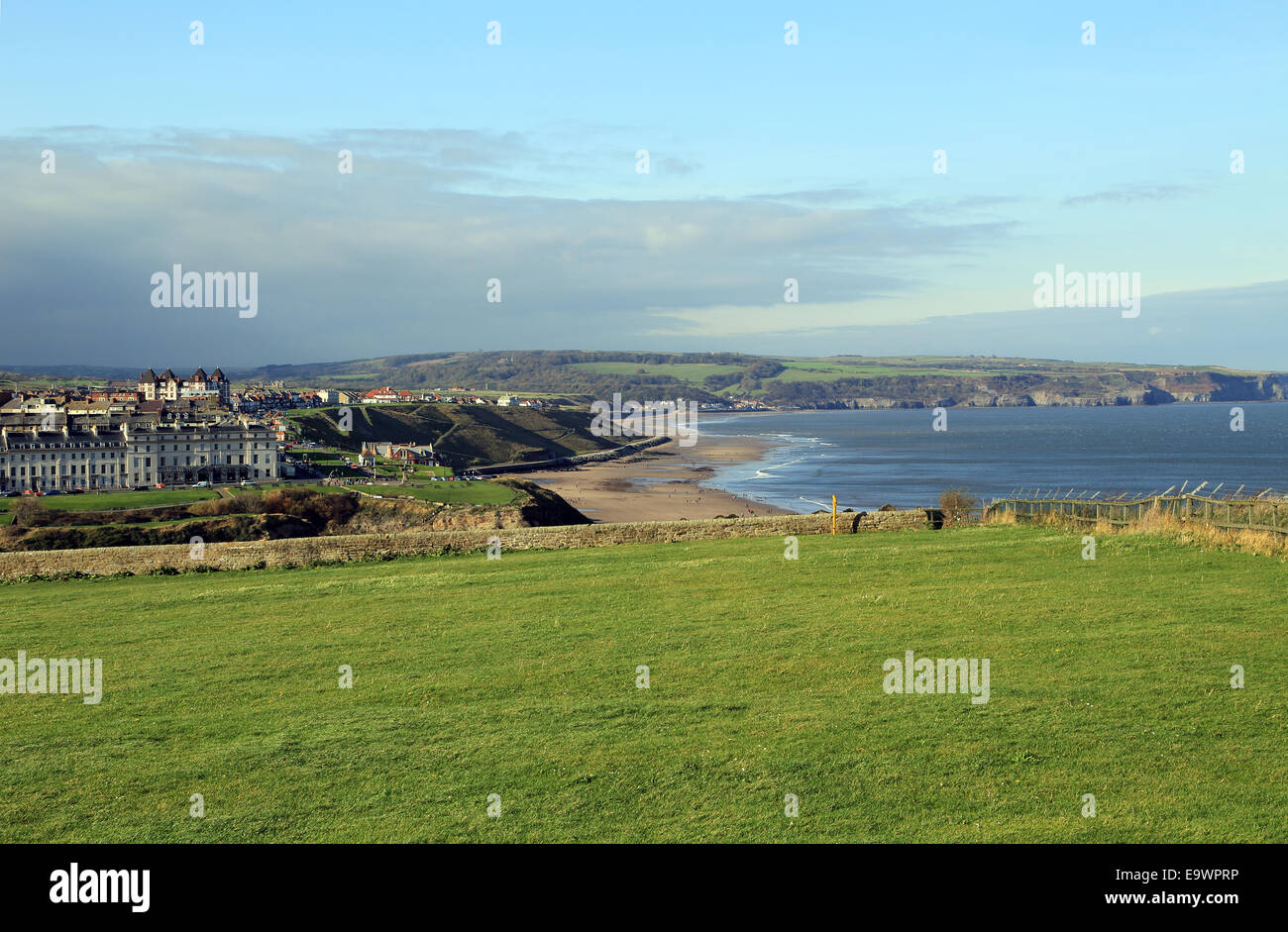 Views of West Cliff from Abbey Plain, Whitby, North Yorkshire, England ...