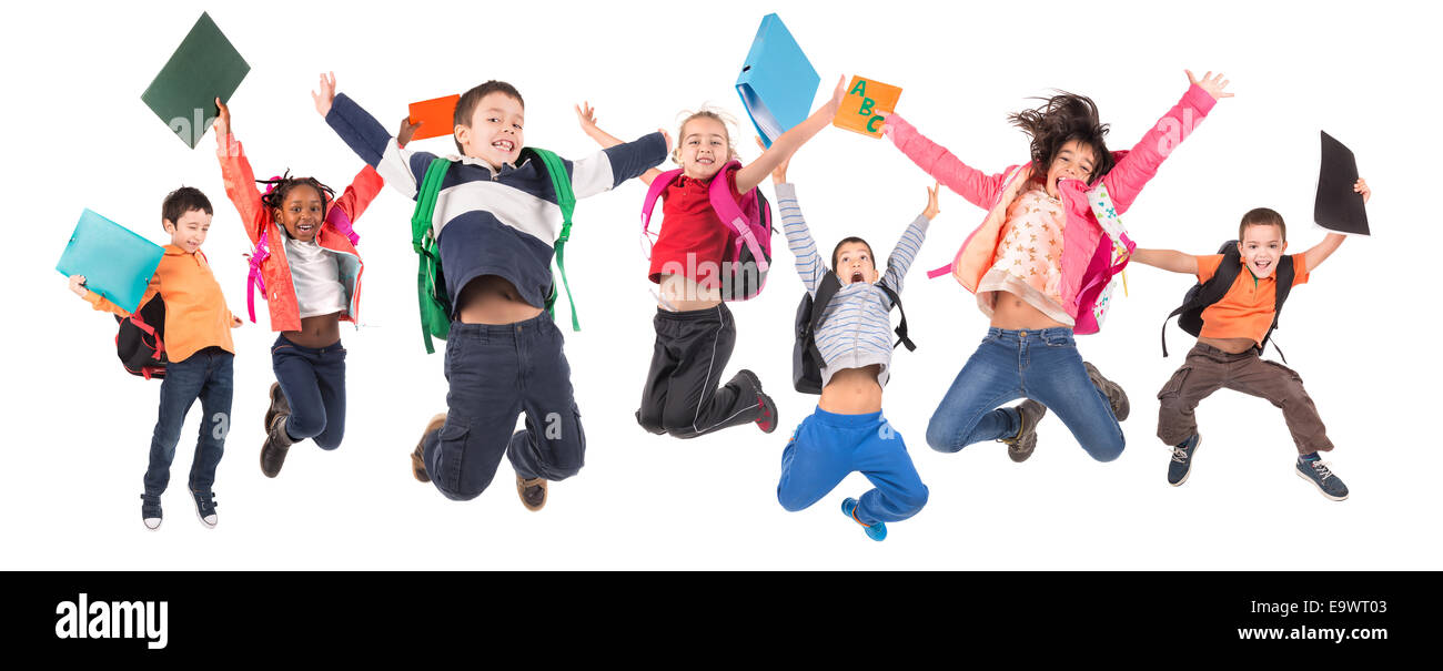 Jumping School Kids