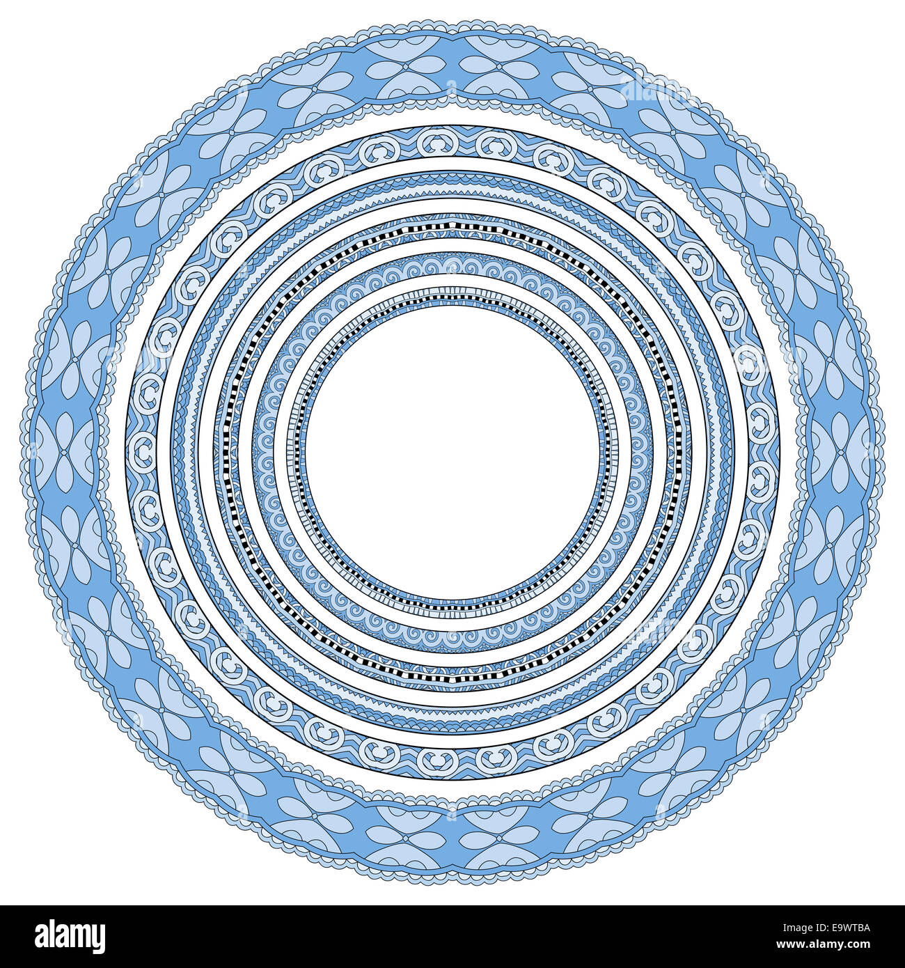 Vector ethnic border set blue hi-res stock photography and images - Alamy