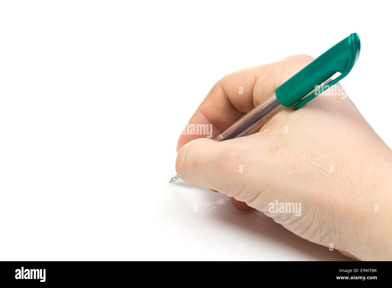 Hand holding green pen isolated hi-res stock photography and images - Alamy