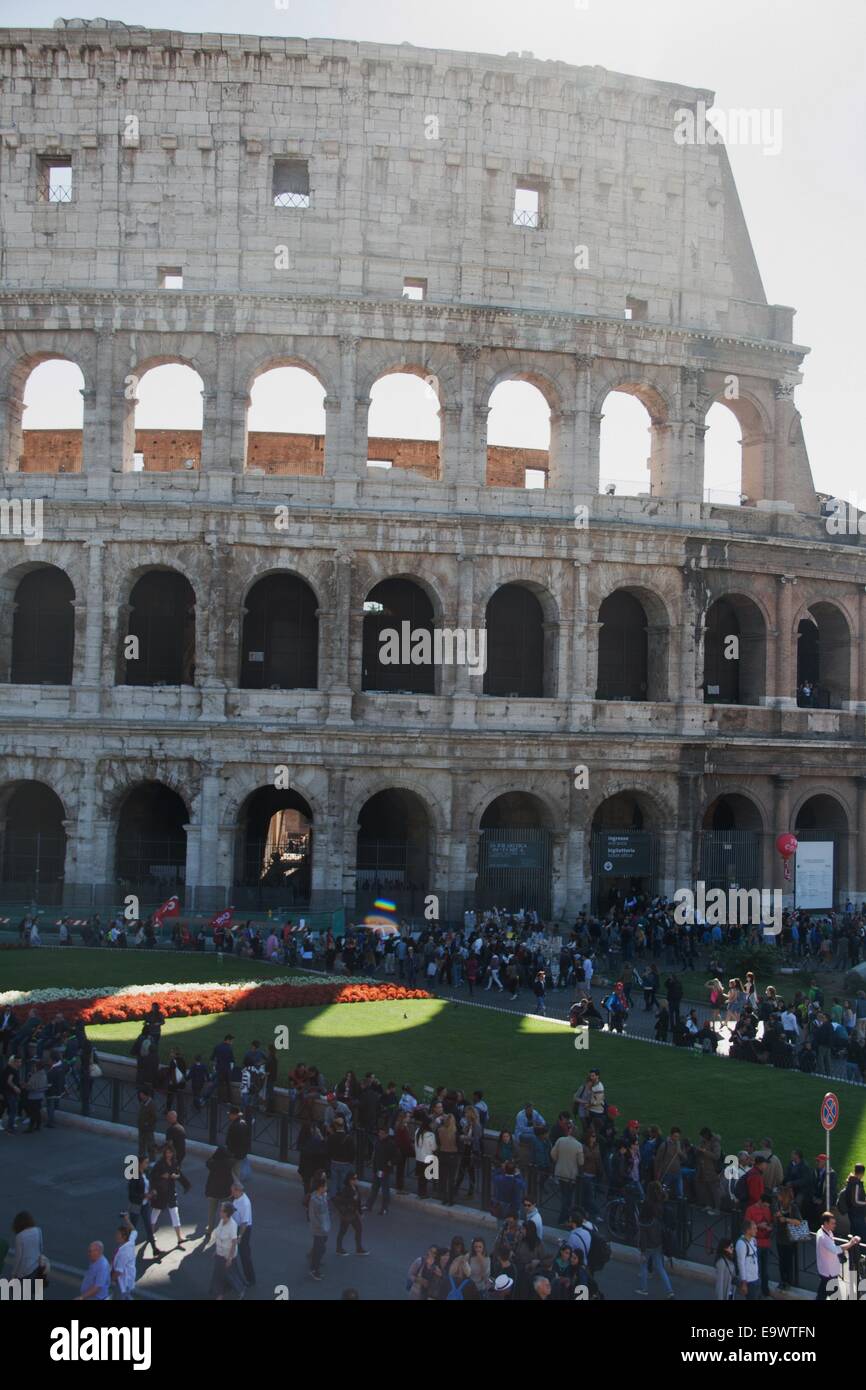 An elliptical amphitheatre in the centre of rome hi-res stock ...