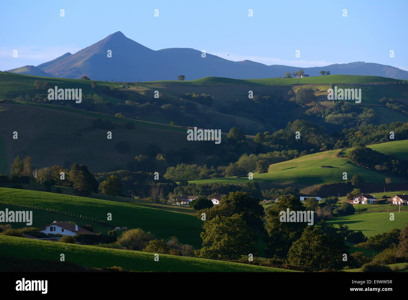 France, Pays Basque, Atlantic Pyrenees, Labourd, meadows and ...