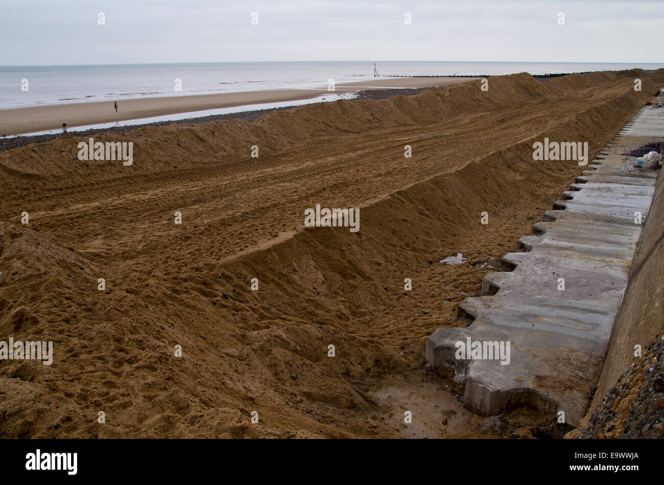 new sea defence under construction in Cromer Norfolk Stock Photo - Alamy