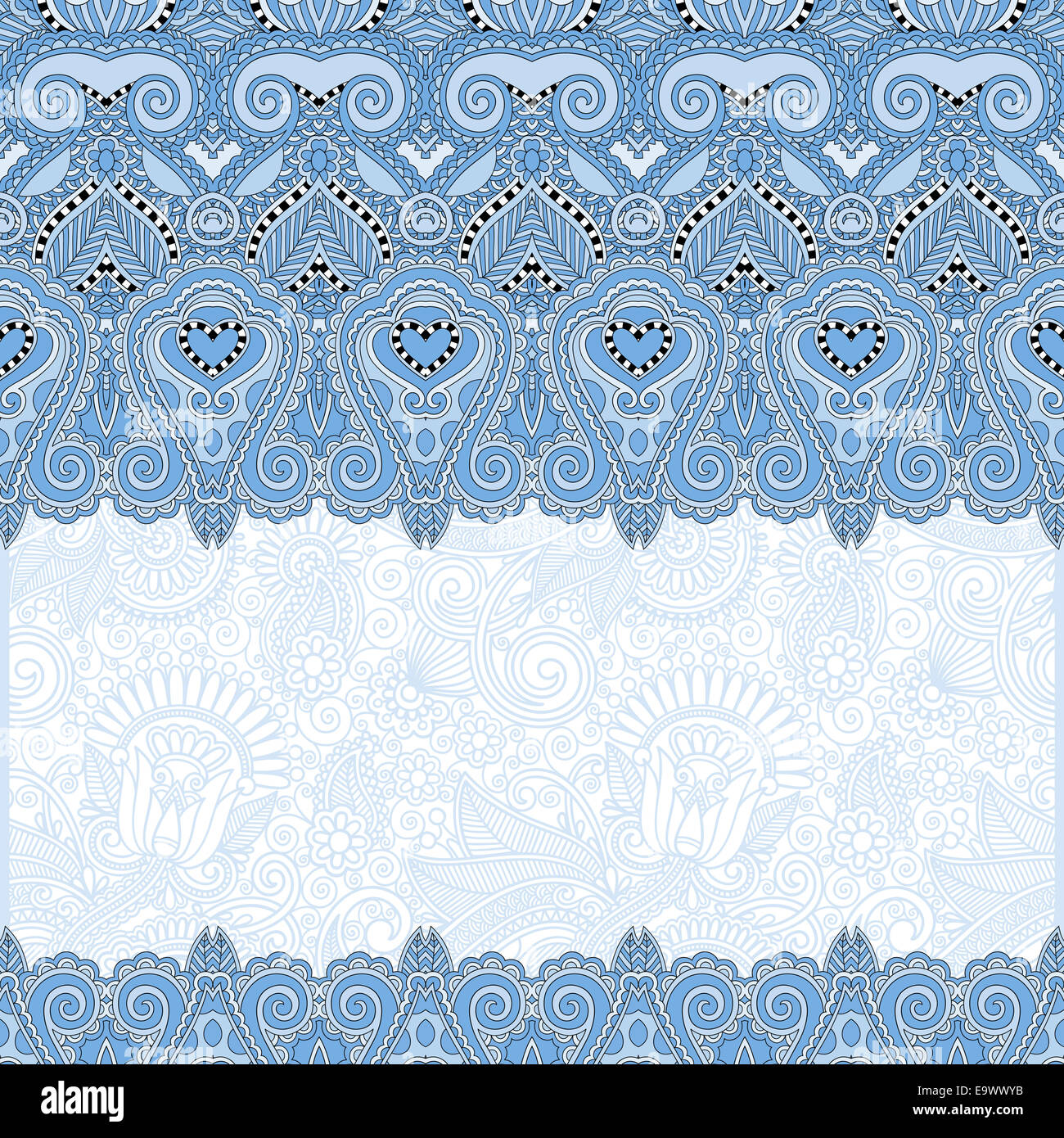 ornamental floral folkloric blue colour background Stock Photo - Alamy
