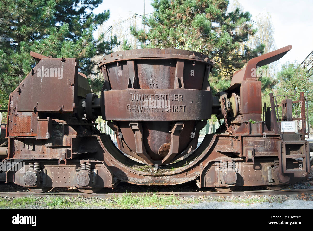 disused slag car at landschaftspark, duisburg, germany, a former ...