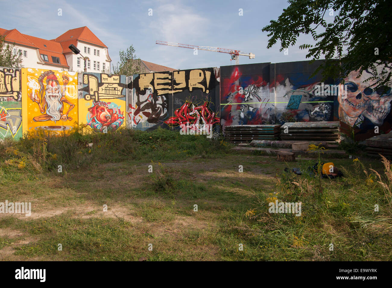 Graffiti Wall Sleeping Person Berlin Germany Stock Photo - Alamy