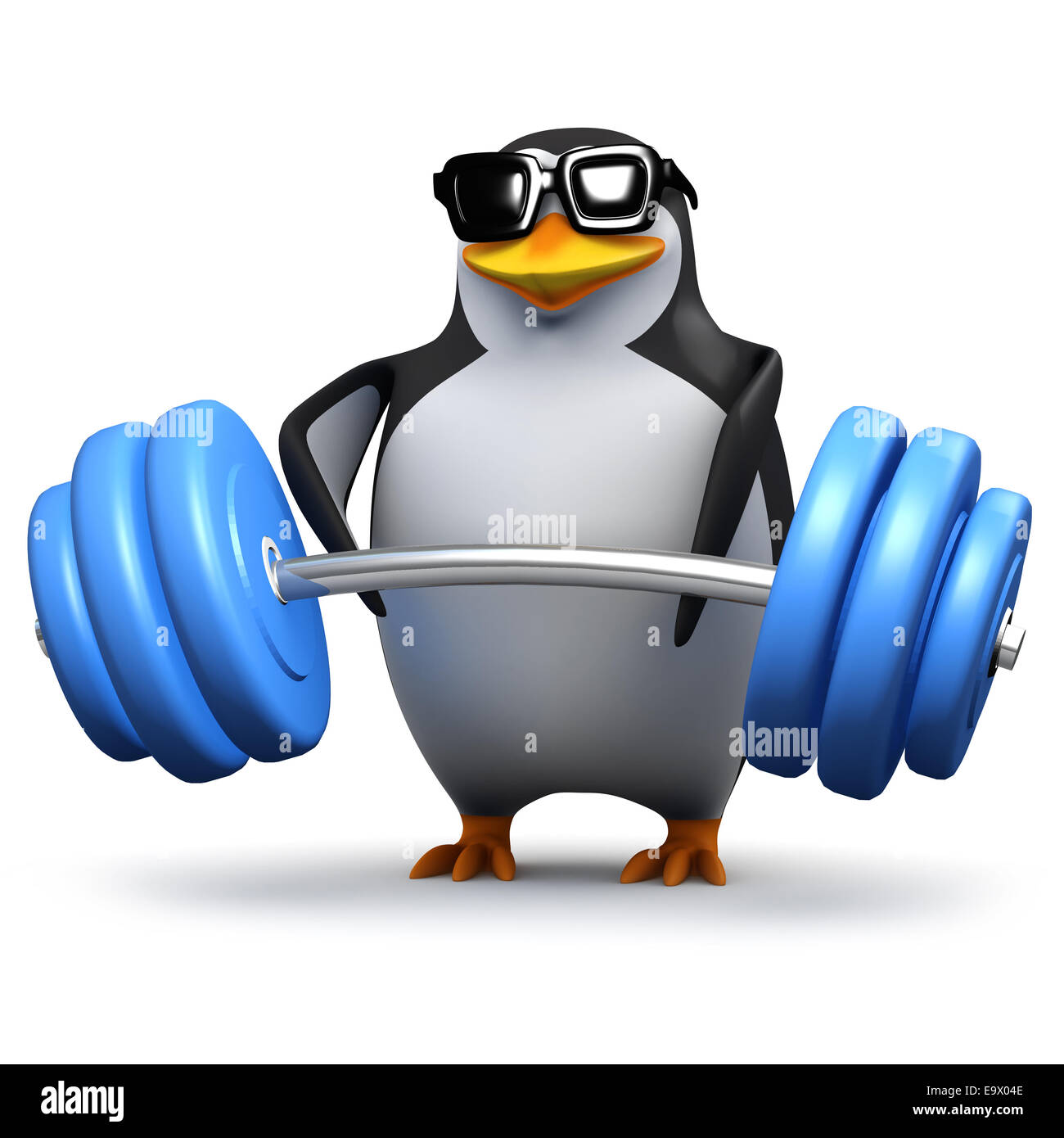 3d render of a penguin lifting some heavy weights Stock Photo - Alamy