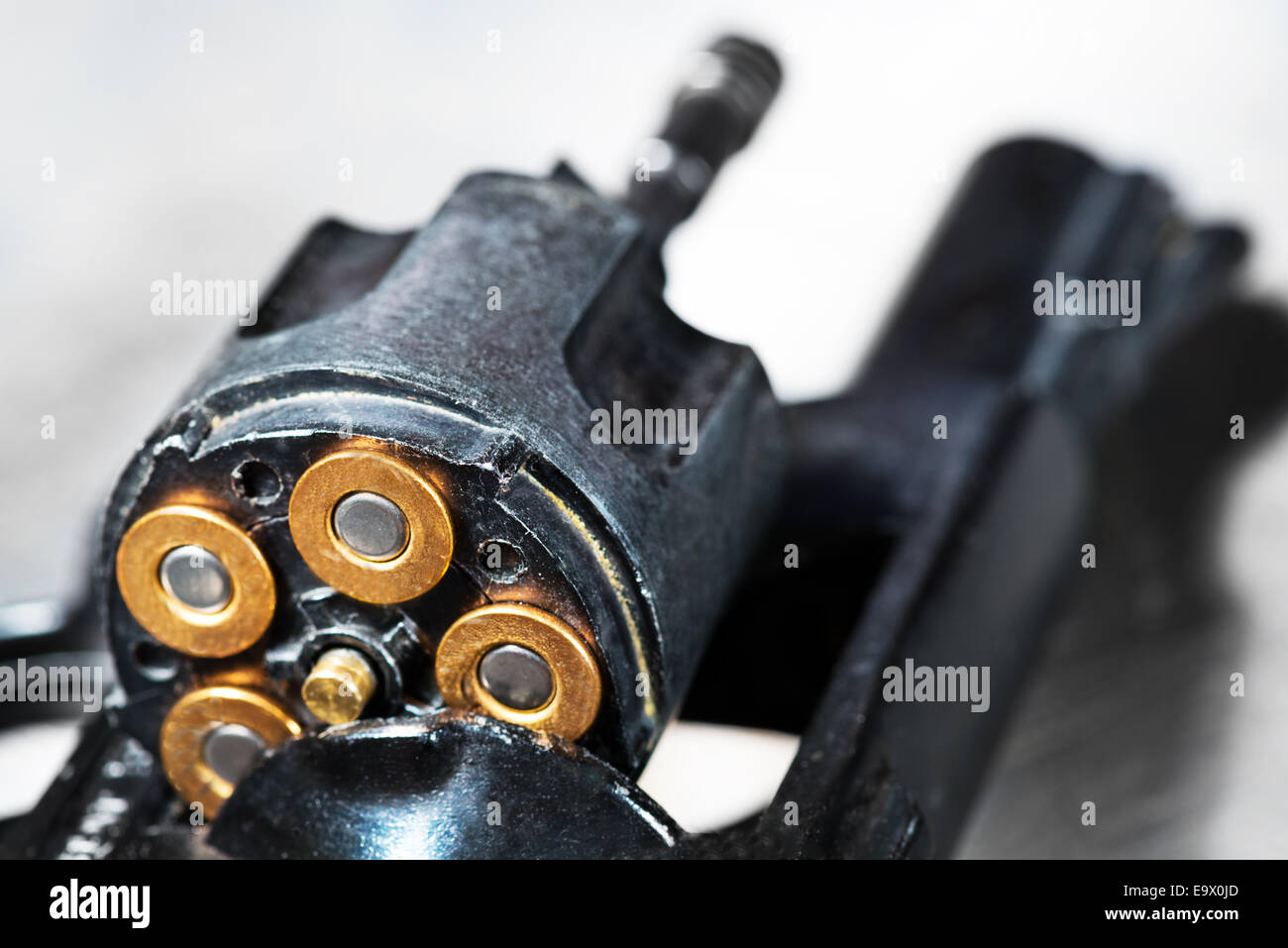 detail of a revolver with blank cartridge Stock Photo - Alamy