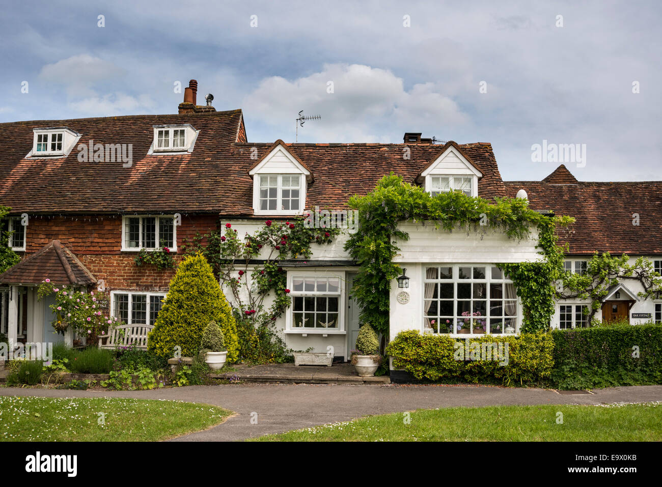 Cottages in the Village of Brockham in Surrey, UK Stock Photo - Alamy