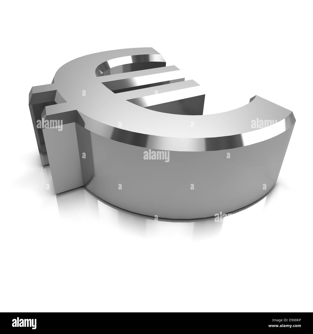 3d render of a silver Euro currency symbol Stock Photo - Alamy
