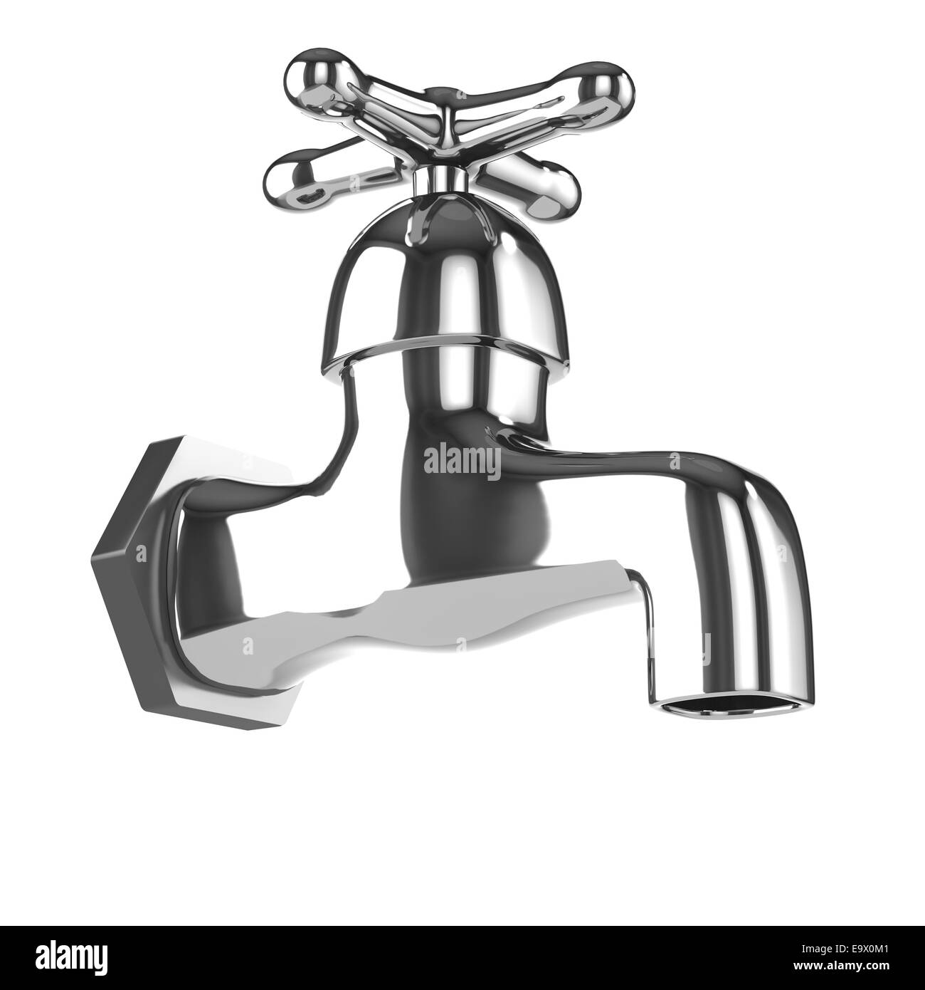3d render of a chrome tap Stock Photo - Alamy