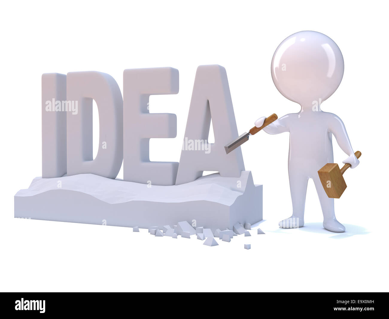 3d render little carving word hi-res stock photography and images - Alamy