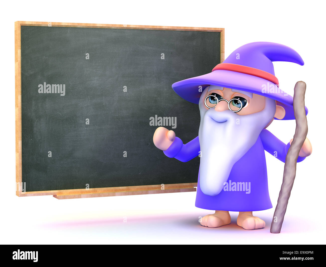 3d render of a wizard stood in front of a blackboard Stock Photo - Alamy