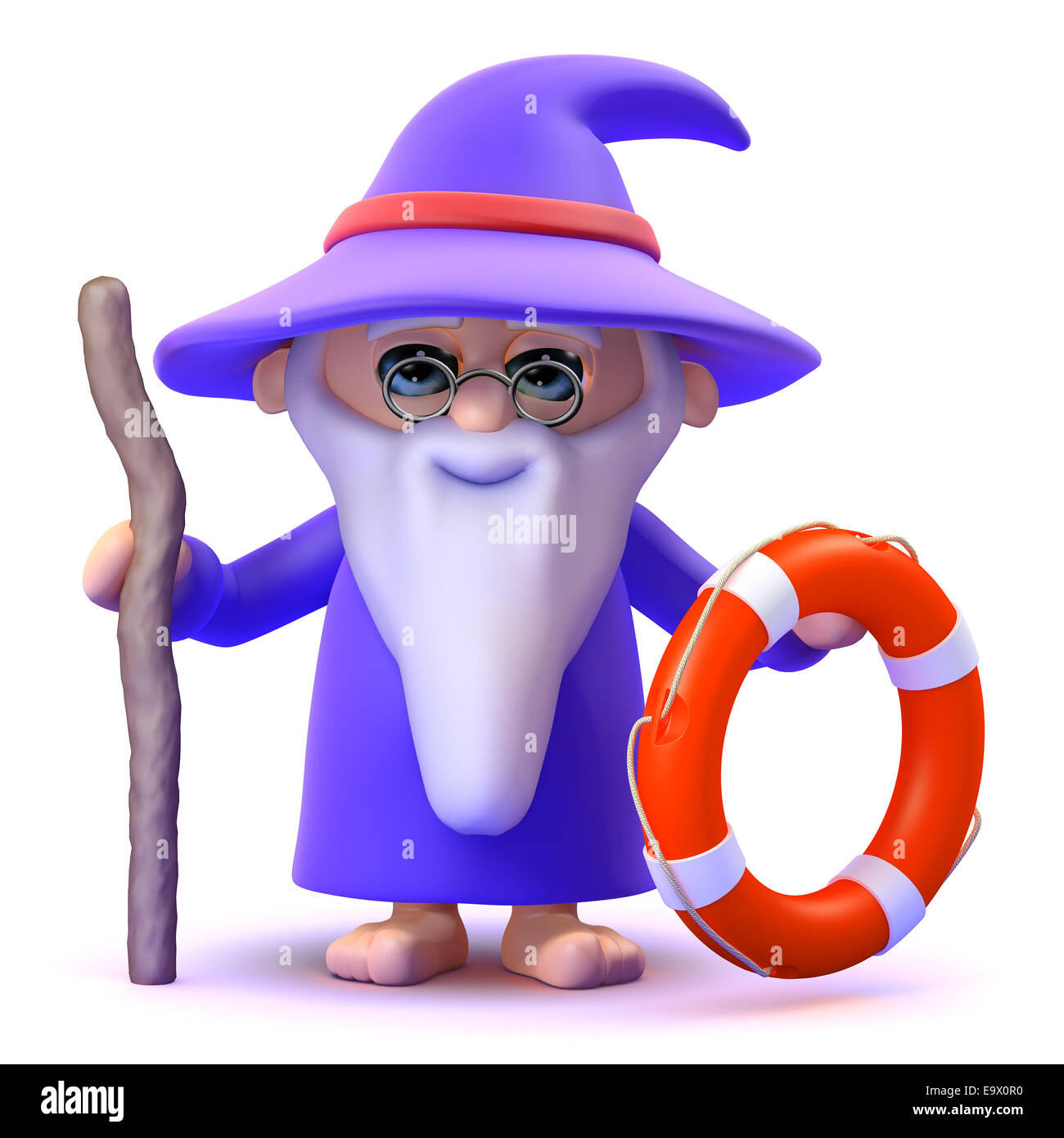 Cartoon wizard sorcerer holding Cut Out Stock Images & Pictures - Alamy