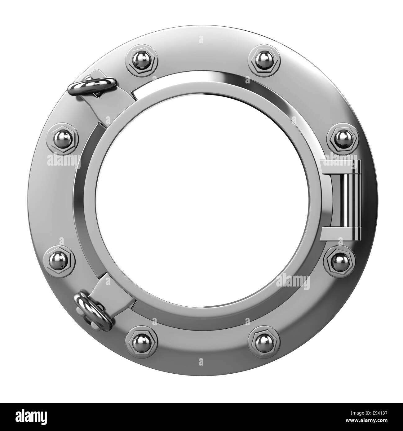 3d render of a stainless steel porthole Stock Photo - Alamy