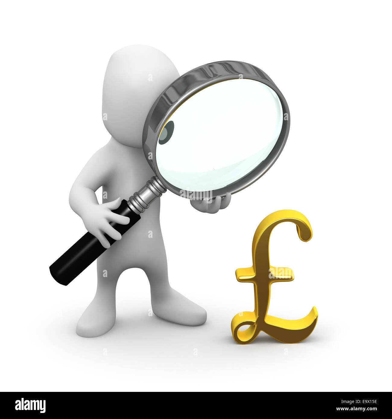 3d render little man magnifying hi-res stock photography and images - Alamy