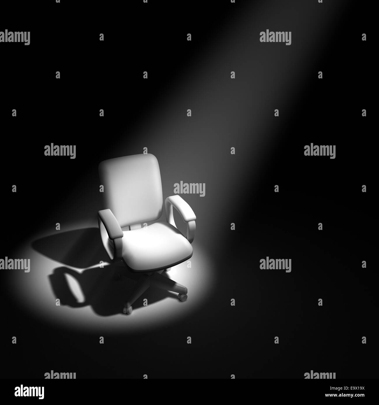 3d render of an office chair in a spotlight Stock Photo - Alamy