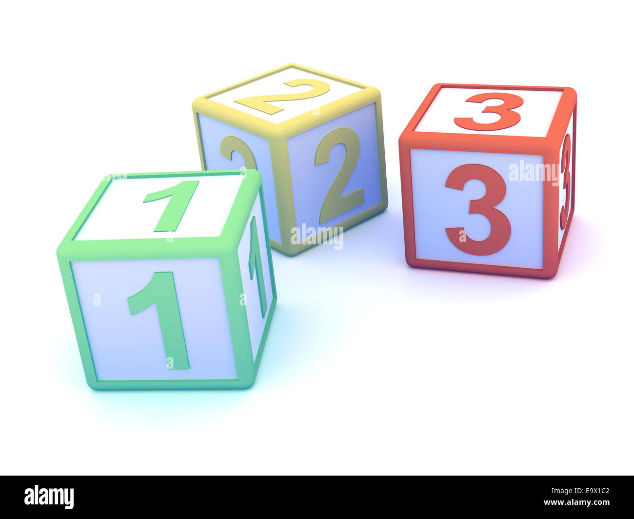 3d render of counting blocks Stock Photo - Alamy