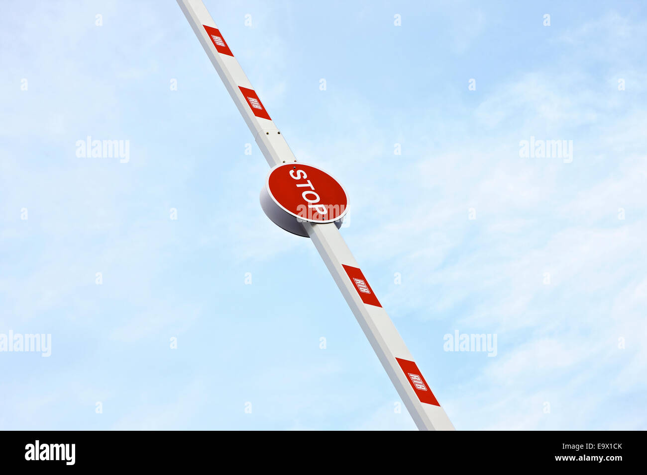 Stop Barrier for Construction Site in the Air Stock Photo - Alamy